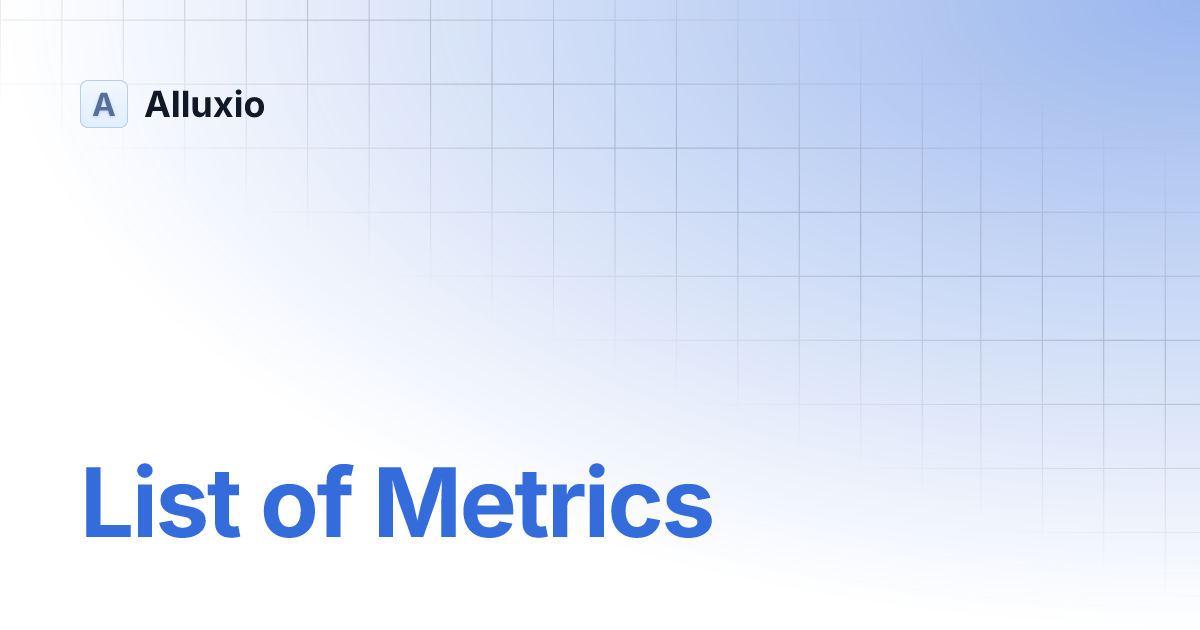 List of Metrics | Alluxio