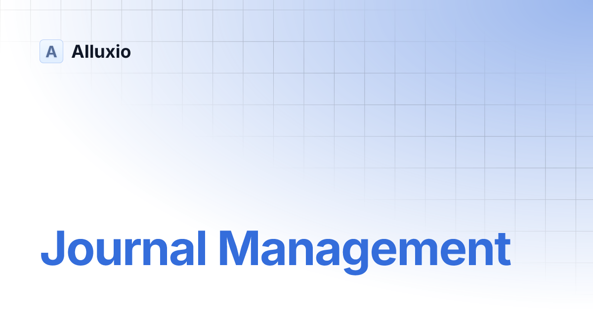 Journal Management | Alluxio
